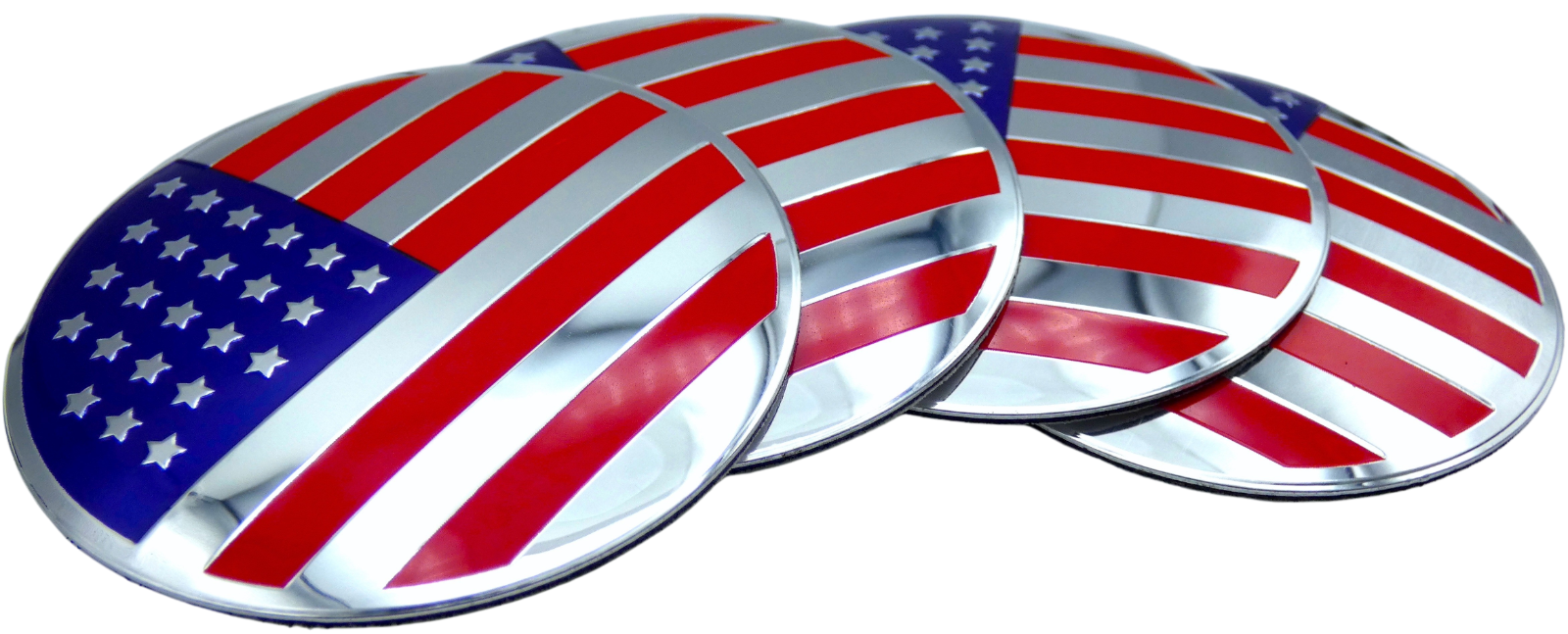 (4x) American US Flag Emblem Wheel Center Cap Sticker Decals 2.2 ...