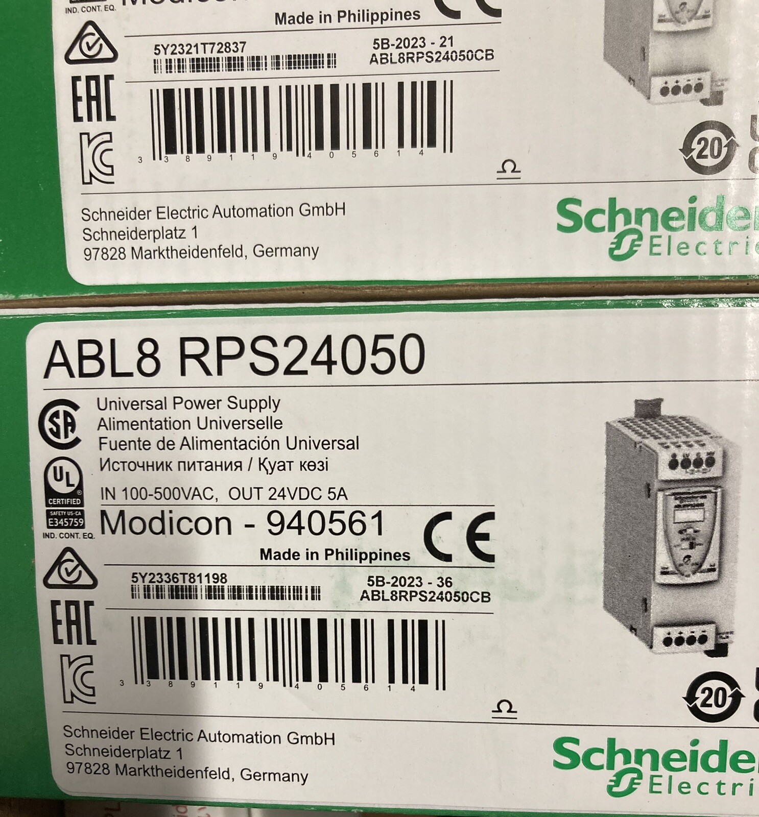 New In Box Schneider ABL8RPS24050 24V 5A Power Supply 3389119405614| eBay