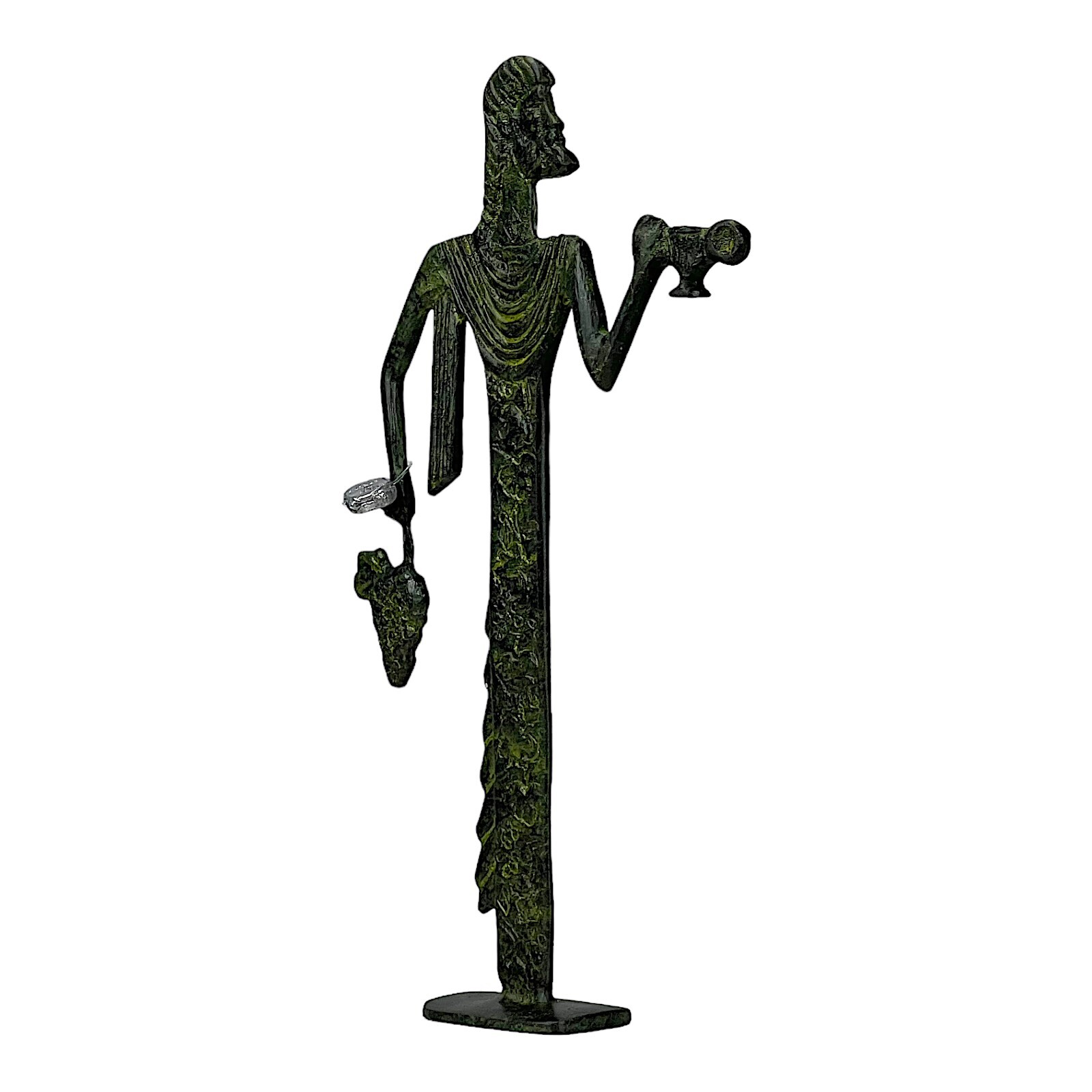 Dionysus Bacchus Greek God of Wine Real Bronze Metal Art Flat Statue ...