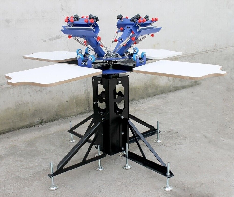 4 Color Screen Printing Machine Micro-Registration Press Heavy-duty ...