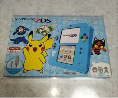 Nintendo 2DS console system Sun Moon Light Blue Pikachu Pokemon Limited ...