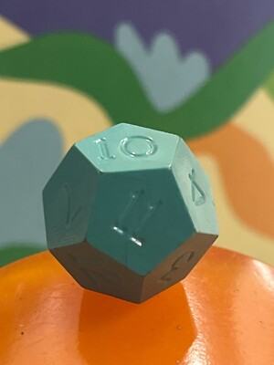 Vintage Gamescience d12 blue-green uninked rpg ad&d dice 120723@ | eBay