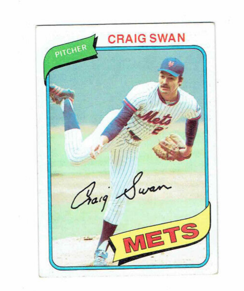 Craig Swan New York Mets Pitcher #8 Topps 1980 #Baseball Card | eBay