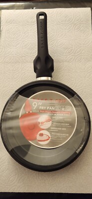 SAFE-T-GRIP 9" FRY PAN (BLACK) WITH TEMPERED GLASS LID -- NEW!!! | eBay