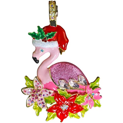 Kirks Folly Flirty Flamingo Santa Magnetic Enhancer goldtone | eBay