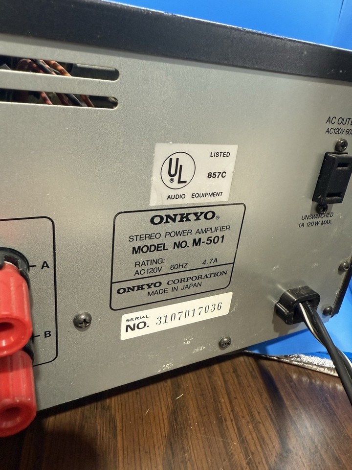 ONKYO M-501 Power Stereo Amplifier 2 channel 150W per Channel | eBay