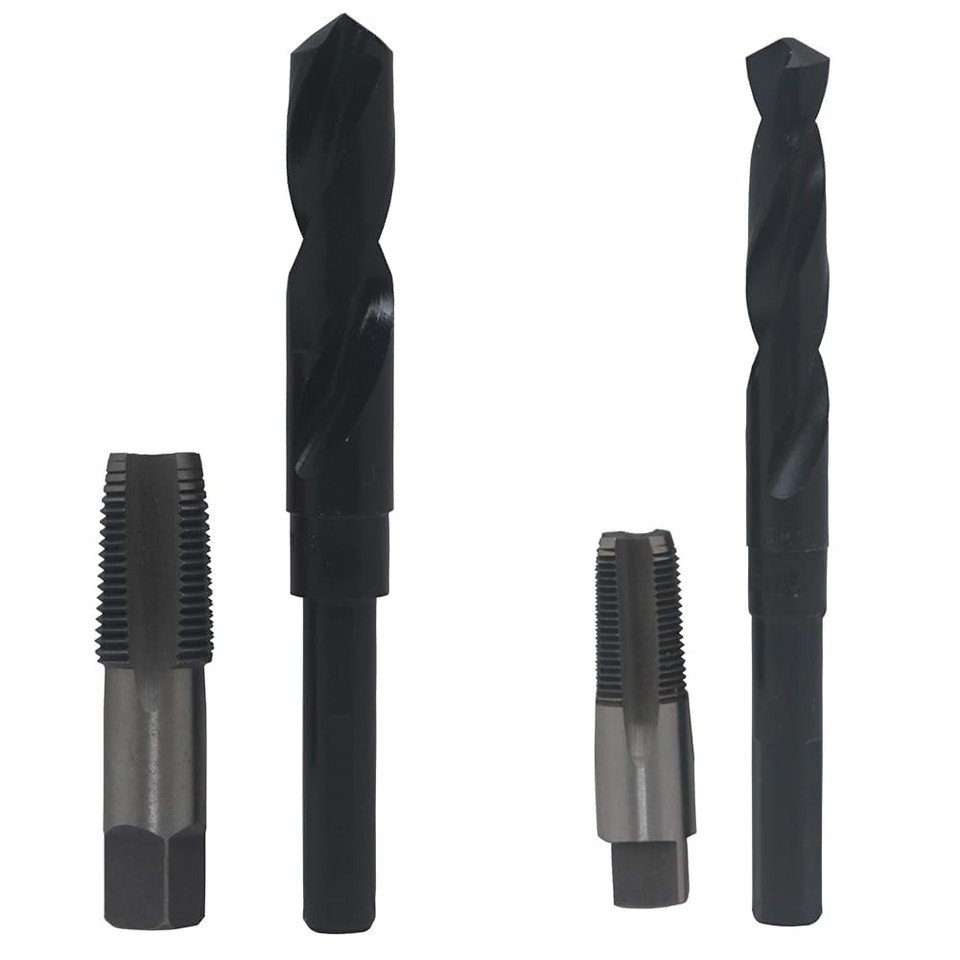 Pipe Tap & Drill Bit Sets 2-Pack 1/2' and 3/8' NPT Carbon Steel HSS | eBay