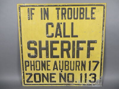 Vintage 24" Sheriff Police Law Enforcement Heavy Embossed Metal Sign ...