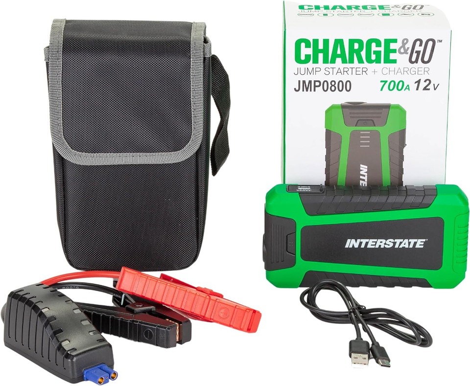 Interstate Batteries Jump Starter and Charger 12V 700A (8,000mAh, 8Ah ...