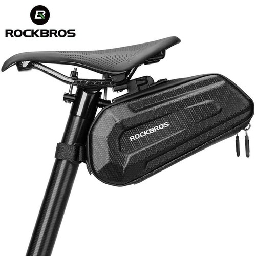 ROCKBROS1.7L Bicycle Saddle Bag Waterproof Hard Shell QD Seatpost Tail ...