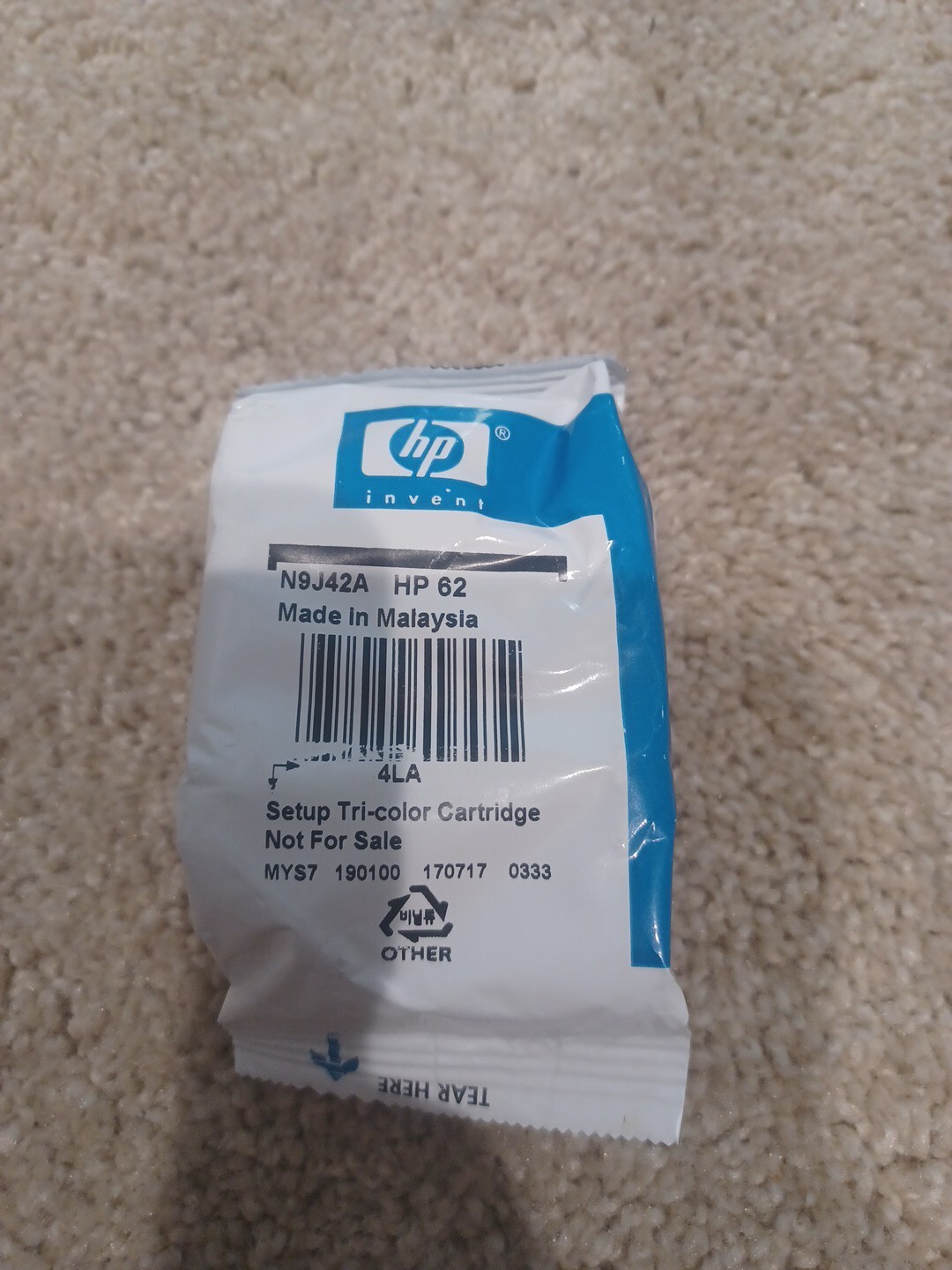 HP 62 Tri Color Instant Ink N9J42A Cartridge Factory for sale online | eBay