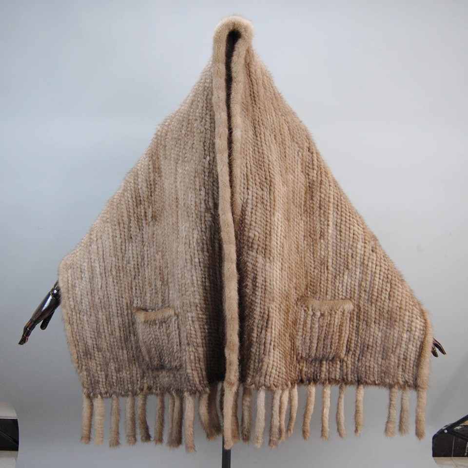 Long Style Winter Real Fur Scarf Shawl Women Knitted Real Fur Scarves ...