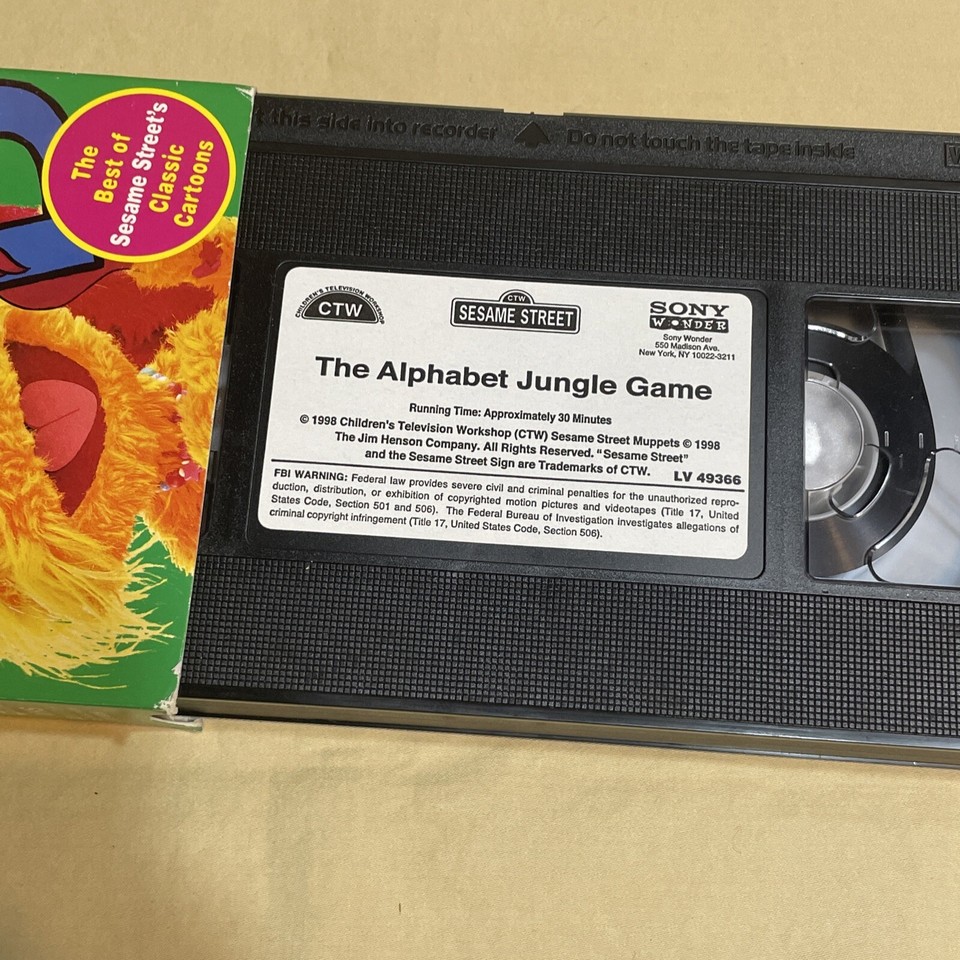 Sesame Street - The Alphabet Jungle Game (VHS, 1998) 74644936636 | eBay