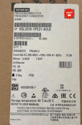 New SIEMENS 6SL3210-1PE21-4UL0 6SL32101PE214UL0 Free Ship via DHL | eBay