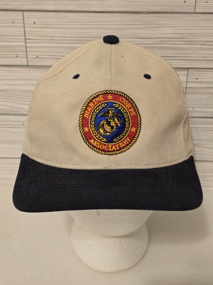 USMC Vtg Marine Corps Association Hat Rare Cap White EGA Snapback | eBay