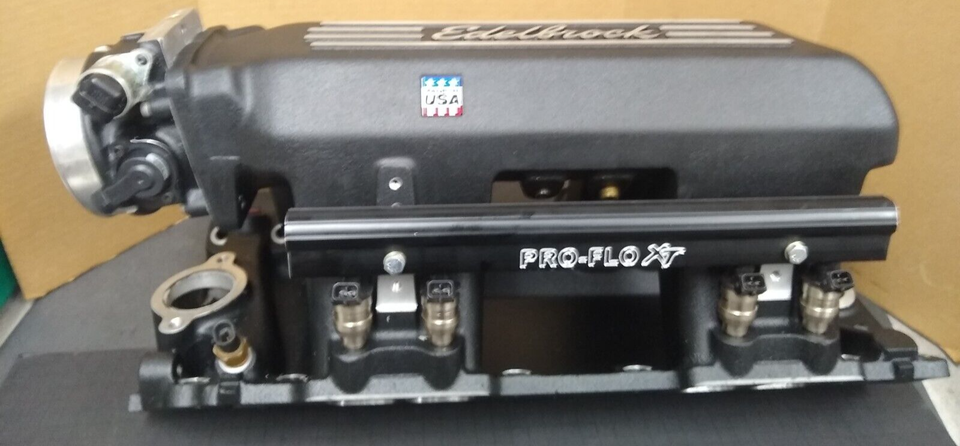 Edelbrock 71363 Pro-Flo XT RPM Intake Manifold + 90mm TB + rails and ...