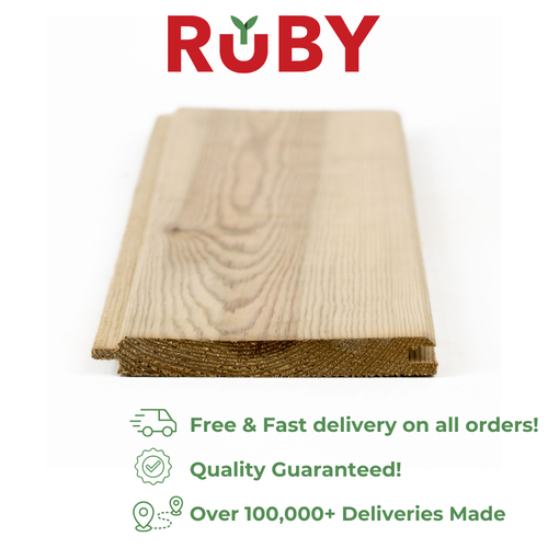 Ruby Tongue & Groove Treated Boards Redwood 121mm x 15mm Outdoor Wood ...