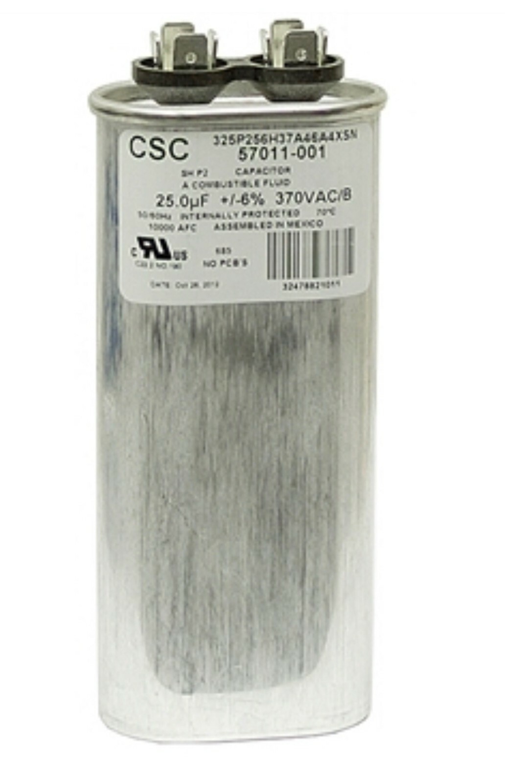CSC 325P256H37A46A4XSN 22.0µF +/-6% 370V AC/B Run Capacitor 57011-001 ...
