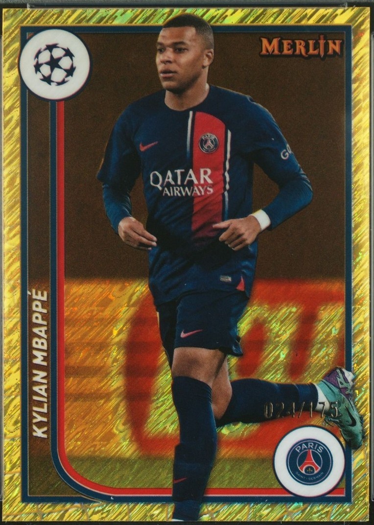 2023-24 Topps Merlin Uefa Club Competitions - Kylian Mbappe #92 Yellow ...