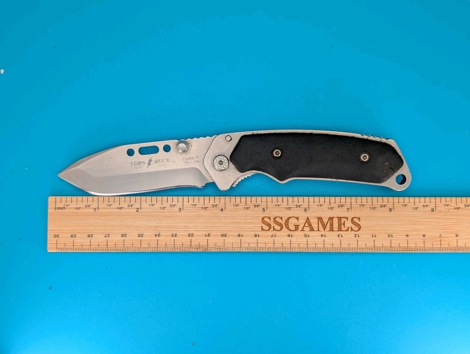 2013 TOPS / BUCK KNIFE 090 CSAR-T 420HC BLADE BLACK RUBBER HANDLE! | eBay