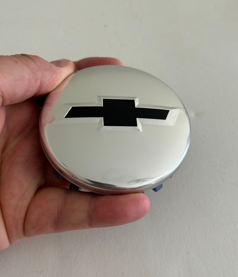 Chrome Chevy Wheel Center Cap 4pc Black Emblem for Chevrolet Silverado ...