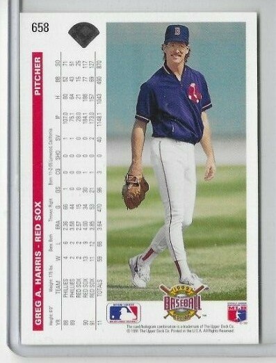 1992 Upper Deck #658 Greg Harris Boston Red Sox | eBay