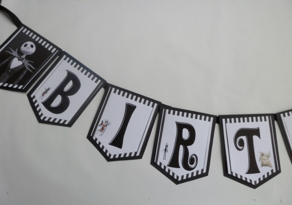 Nightmare Before Christmas, Birthday banner, Happy Birthday, CAN BE ...