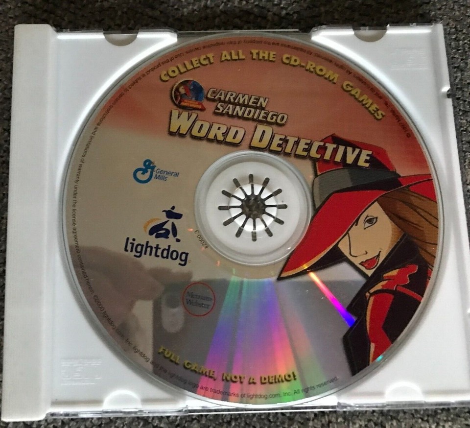General Mills Lightdog PC Video Game CD - Carmen Sandiego Word ...