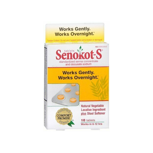 Senokot S Docusate Sodium Natural Laxative Stool Softener Gentle 10 ct ...