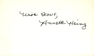 Annette Heinz Signed Auto 3x5 Index Card Meine Familien Firma | eBay