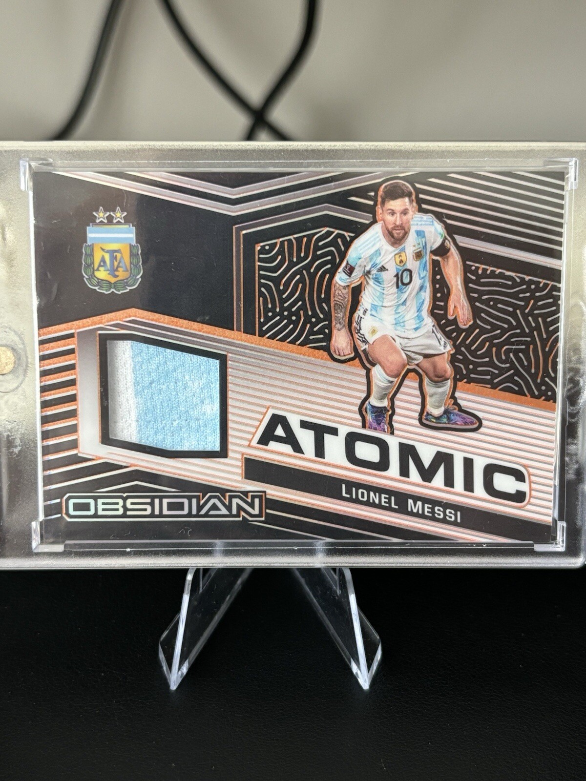 2021-22 Panini Obsidian - Atomic Material Electric Etch Orange #AM-LEO ...