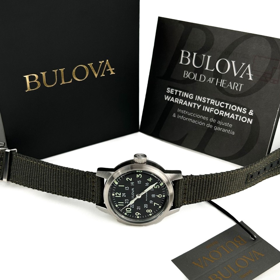 Bulova Military VWI Special Edition HACK 38mm Automatic Men's 96A259 ...