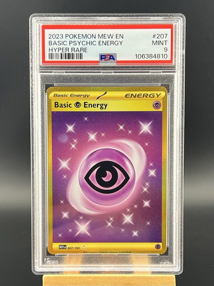 PSA 9 MINT Graded Pokemon 2023 Gold Psychic Basic Energy 207/165 S&V ...