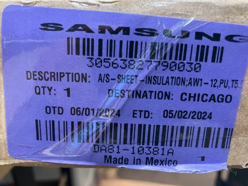 DA81-10381A - SAMSUNG A/S SHEET INSULATION | eBay