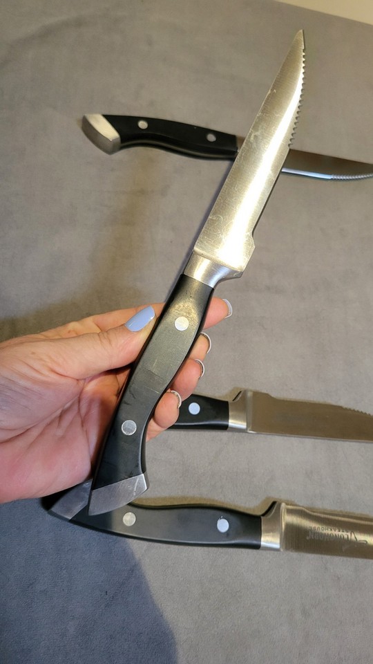 4 LONGHORN STEAKHOUSE Logo Steak Knives heavy Serrated 10 3/4 (Set 1 of ...