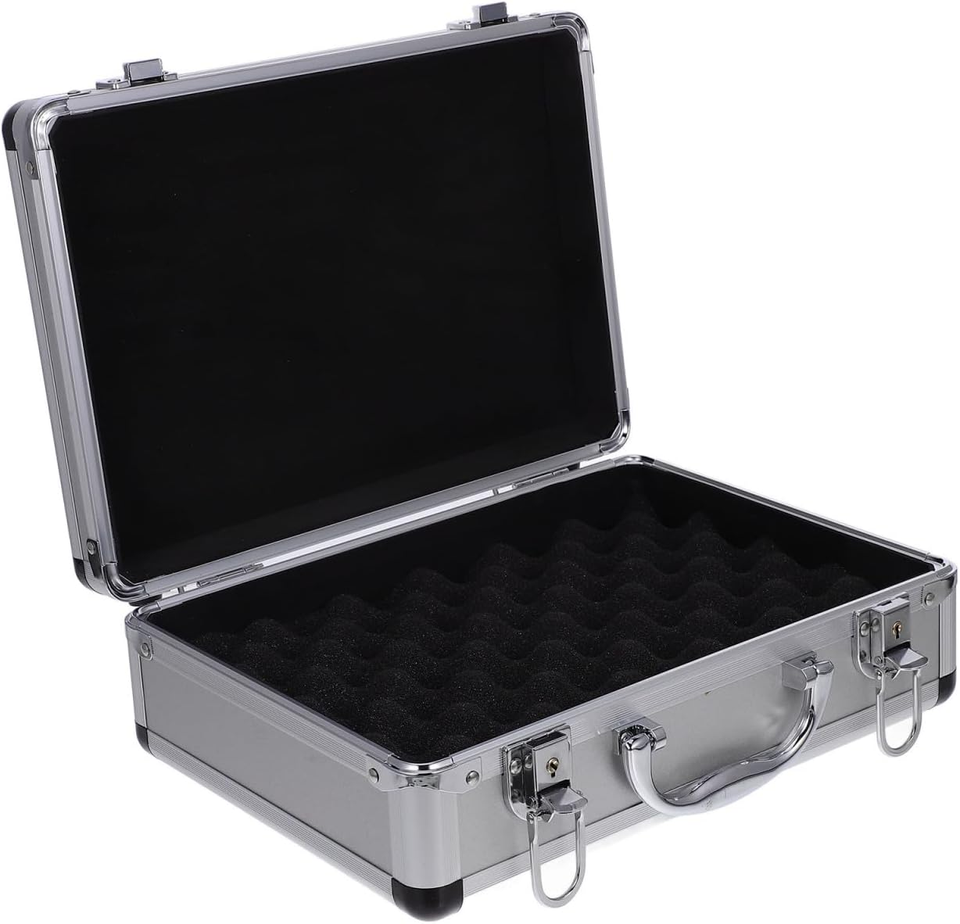 12.5In Silver Aluminum Briefcase with Lock, Aluminum Briefcase for Men ...
