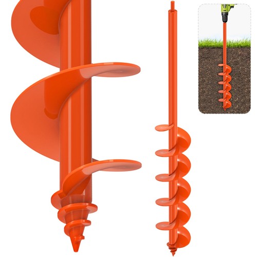 Auger Drill Bit for Planting - 4"x 32" Heavy-Duty Garden Auger Drill ...