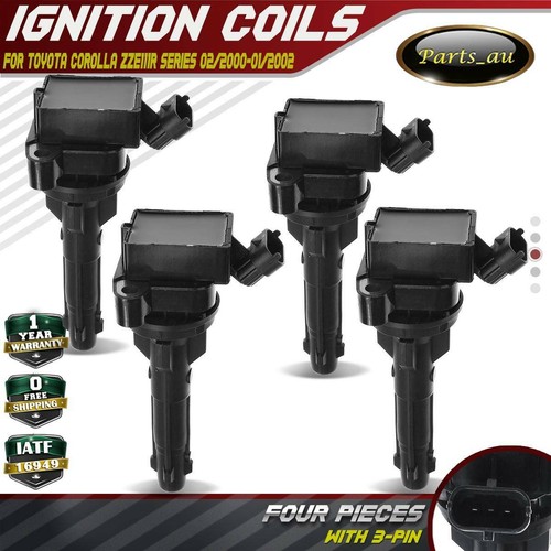 4x Ignition Coils Pack for Toyota Corolla ZZE111R 02/2000-01/2002 1.4L ...