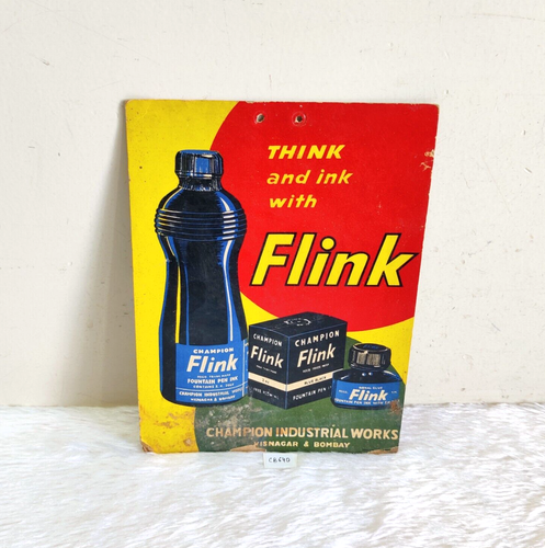 1950 Vintage Think & Inchiostro Con Flink Pubblicità Cartone Segno da ...