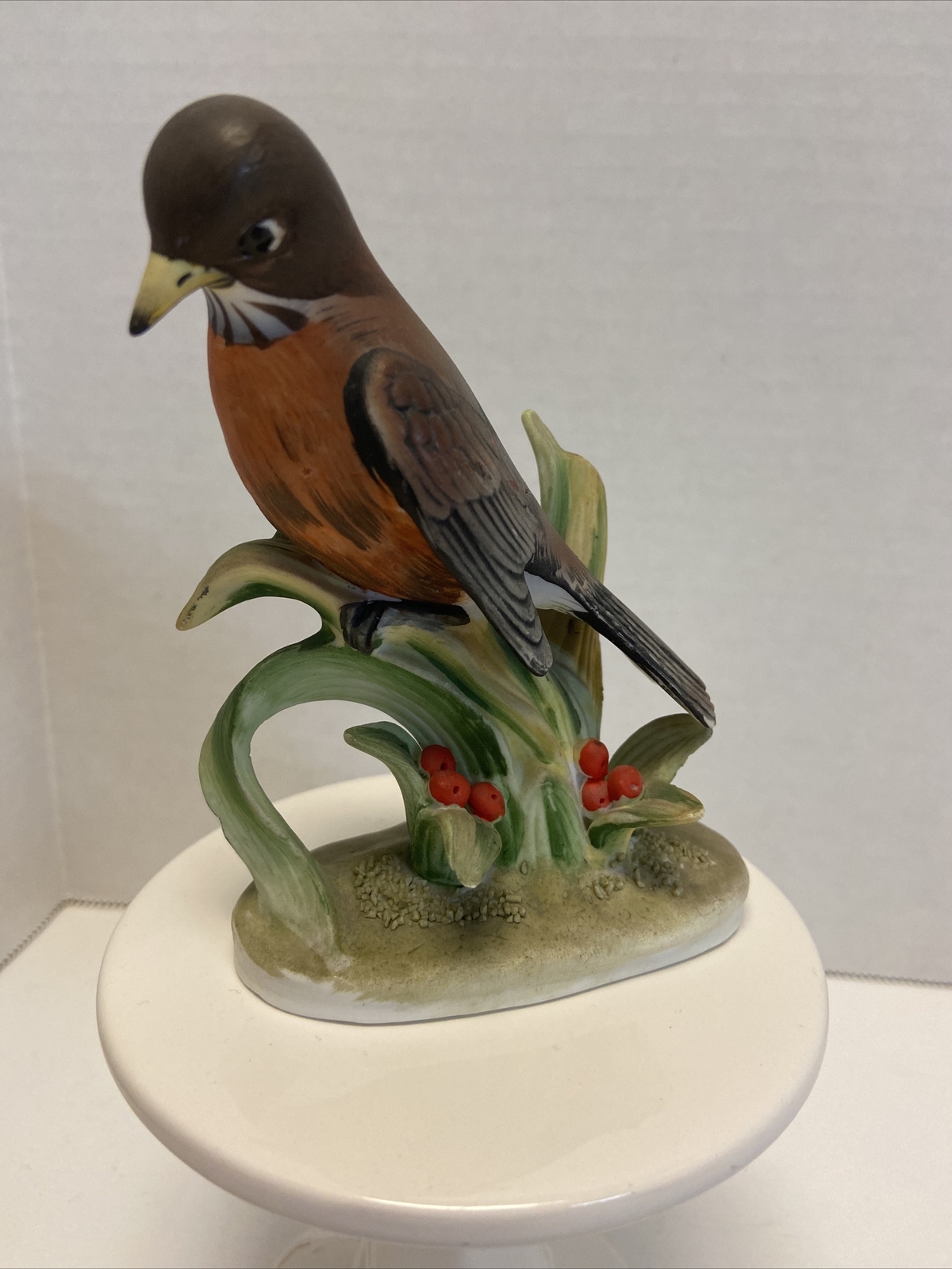 VINTAGE LEFTON CHINA HAND PAINTED RED ROBIN FIGURINE KW464 JAPAN Leffon ...
