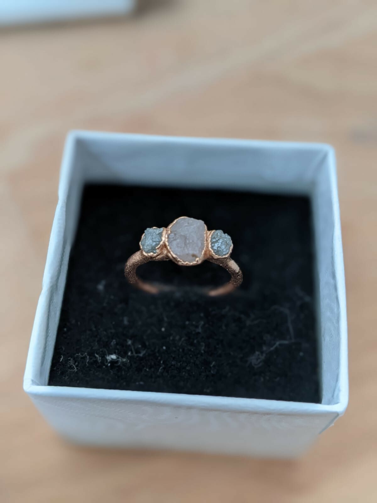 Queer / Lesbian Engagement Ring Set - Promise Rings Pair- Raw Uncut ...