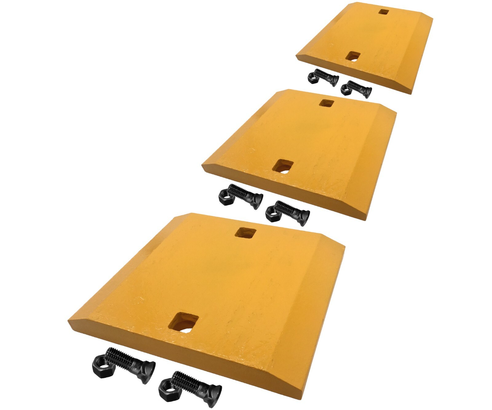 3 Bolt-on Loader Bucket Segments w Bolts, 132-4715, Fits CAT 950G ...