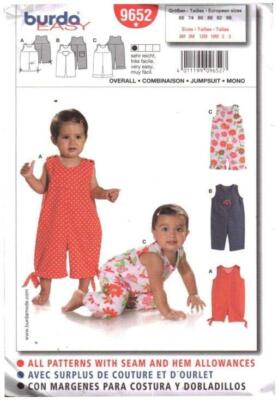 Burda Sewing Pattern 9652 Infant Toddler Overalls Size 6M-3 Uncut | eBay