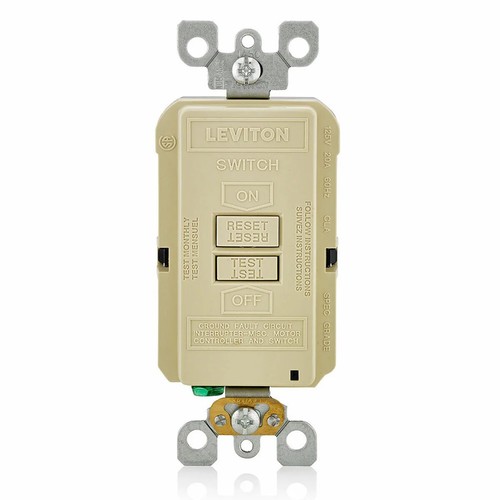 Leviton GFCI Dead Front Receptacle, Self-Test, 125V, 20A, Ivory | eBay