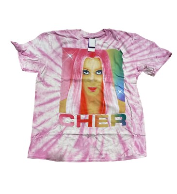 Women's Cher Plus Size Short Sleeve Graphic T-Shirt - Tie-Dye Pink 2X ...