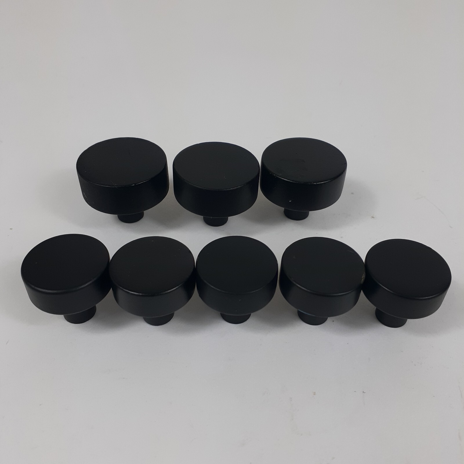 Pottery Barn Linden Cabinet Knob Set/8 Matte Black - No Hardware/ Scuffs / Read | eBay