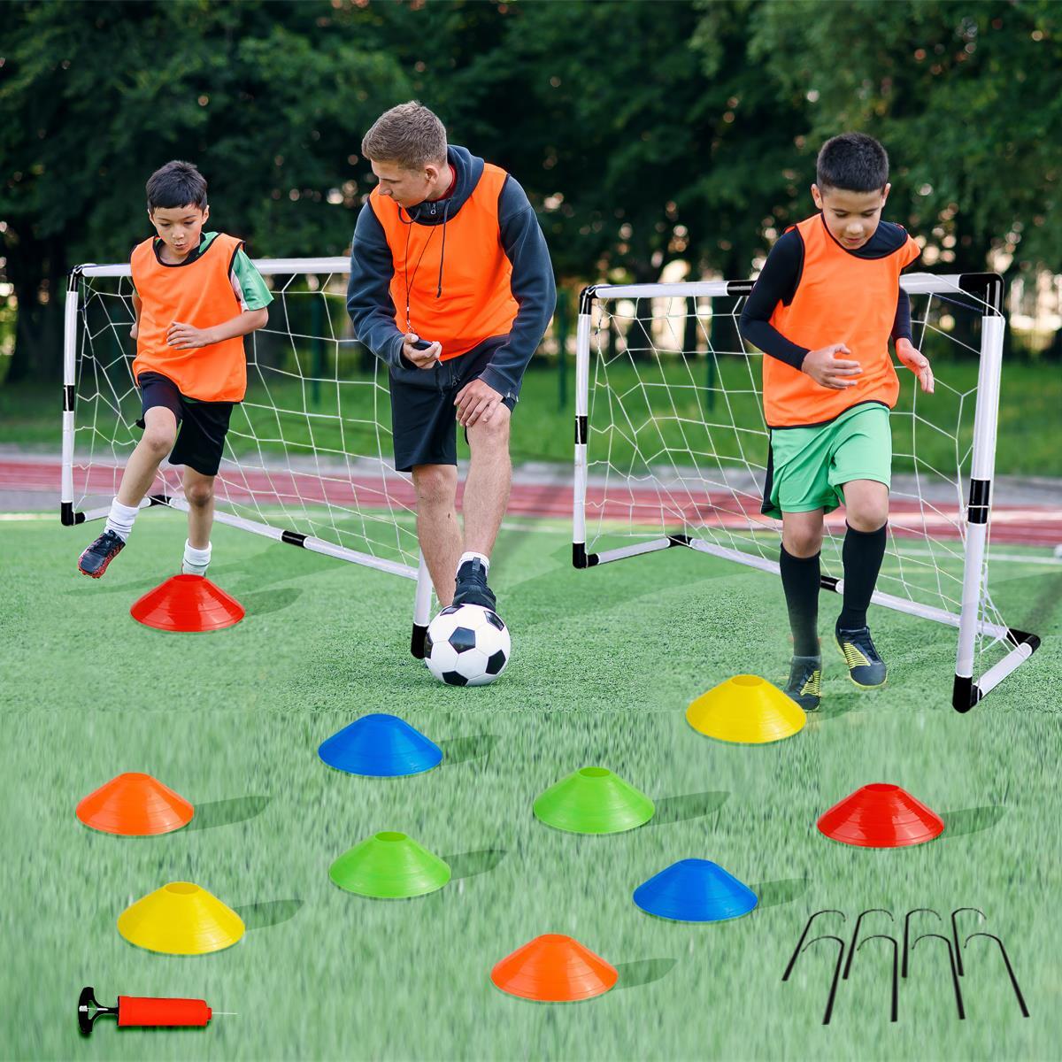 Football Goal Ball Cones Pump Pegs Sports Activity Toy Game Soccer Set ...