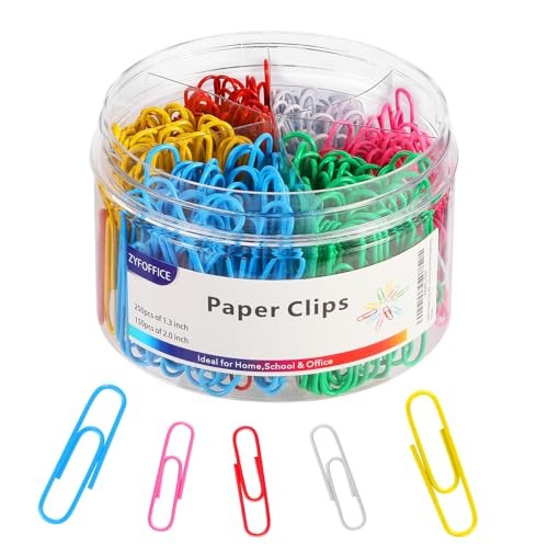 Multicolor Jumbo Paper Clips, 1.3 Inch (33mm) & 2 1.3 Inch and 2 Inch ...