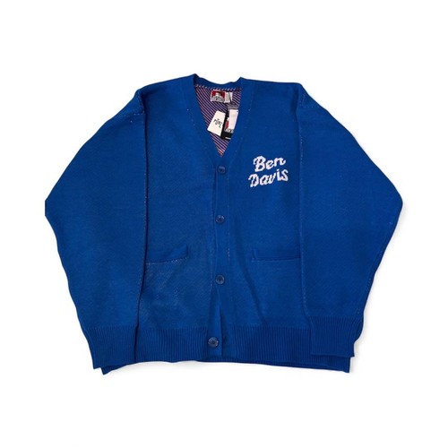 Rare Ben Davis Blue Cardigan XL with Logo Tag Streetwear Japan | eBay