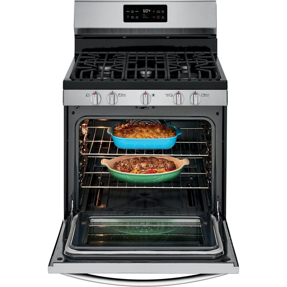 Frigidaire FGGF3059TF 30" Stainless Freestanding Self Clean 5 Burner ...